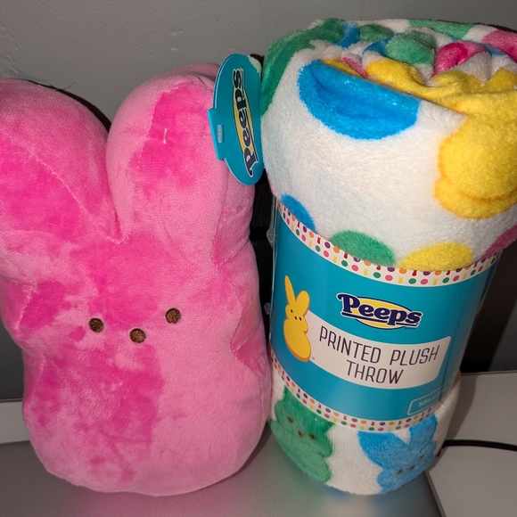 Holiday | Peeps Easter Bundle Pink Throw Blanket And Peep New | Poshmark